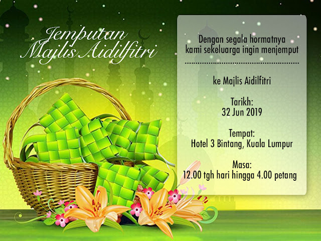 kad jemputan majlis hari raya aidilfitri - Owen Ogden