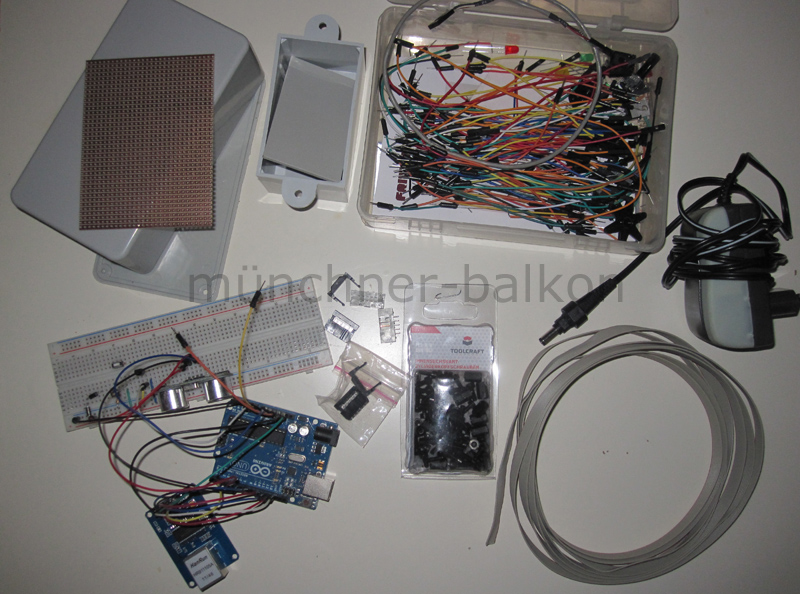 Ein Münchner Balkon: Füllstandsmessung mit Arduino und Ethernet Modul