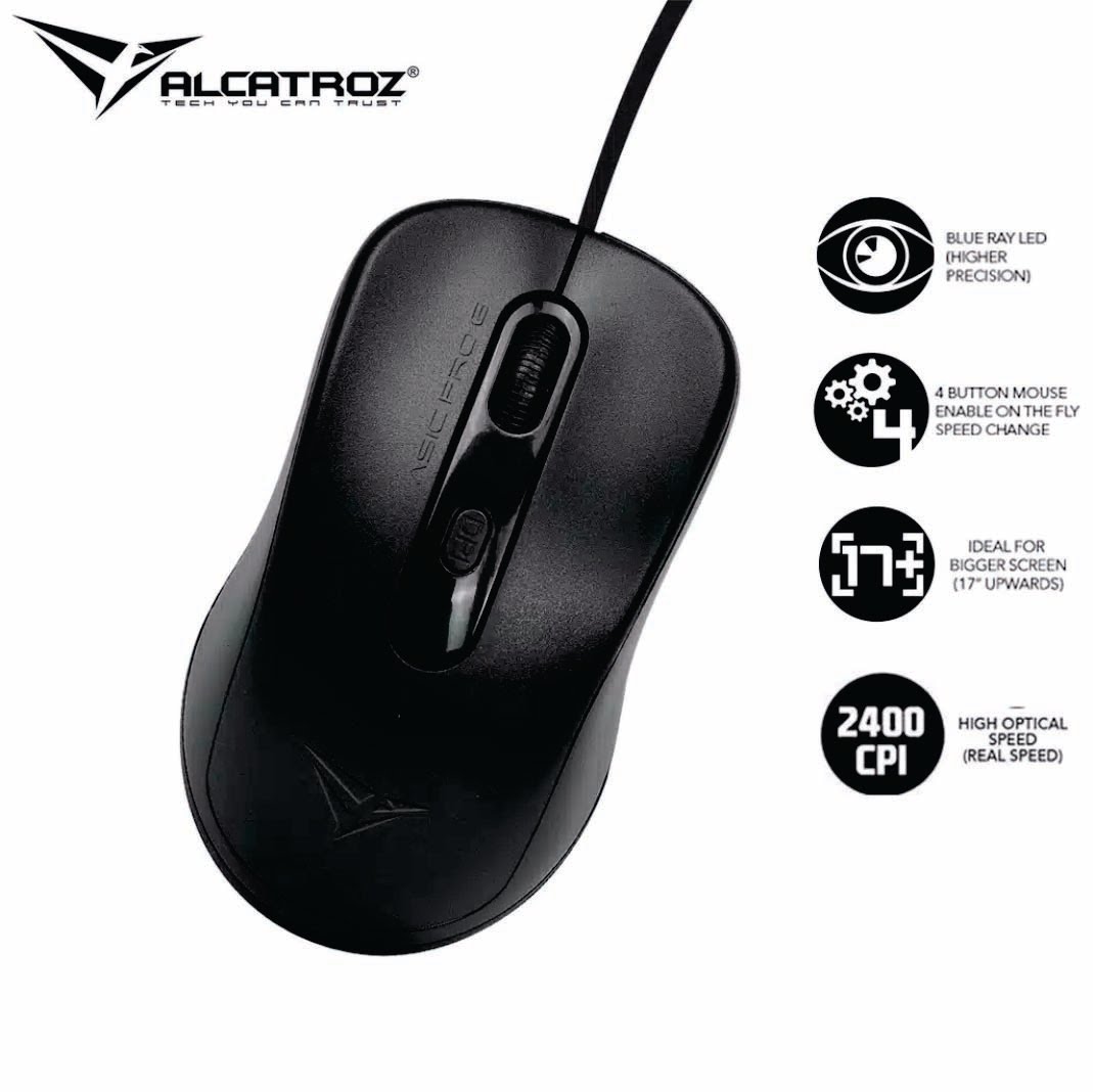 Alcatroz 2400Cpi Gaming Mouse Wired Asic Pro 6 - Araashop23