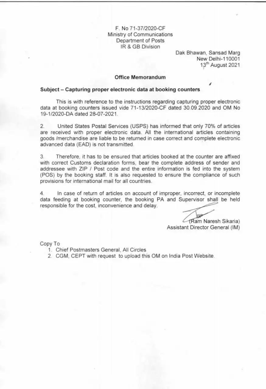 Capturing Proper Electronic Data at Postal Booking Counters | Point of ...