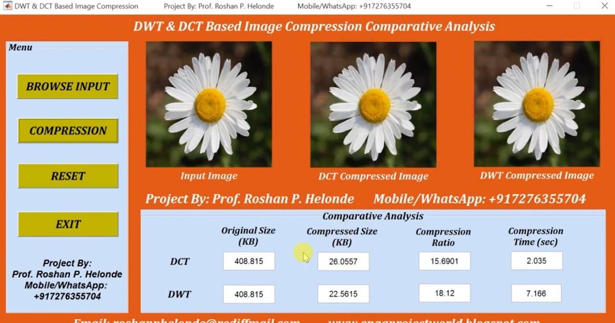 DWT & DCT Based Image Compression Comparative Analysis | Matlab Project ... DWT & DCT Based Image Compression Comparative Analysis | Matlab Project ...