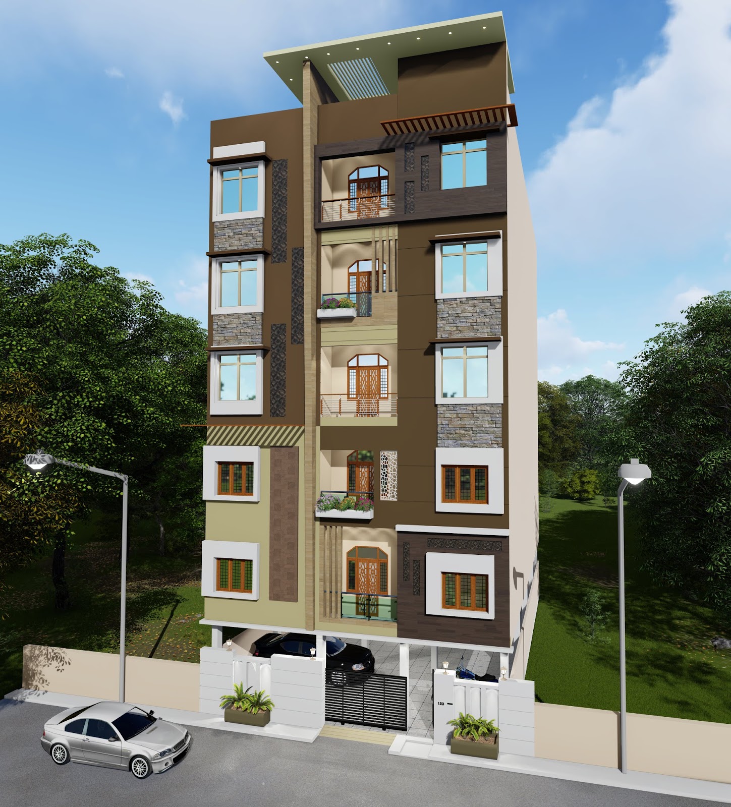 Ansari Architecture Designer Building Drafting & Designing: 3d Front ...