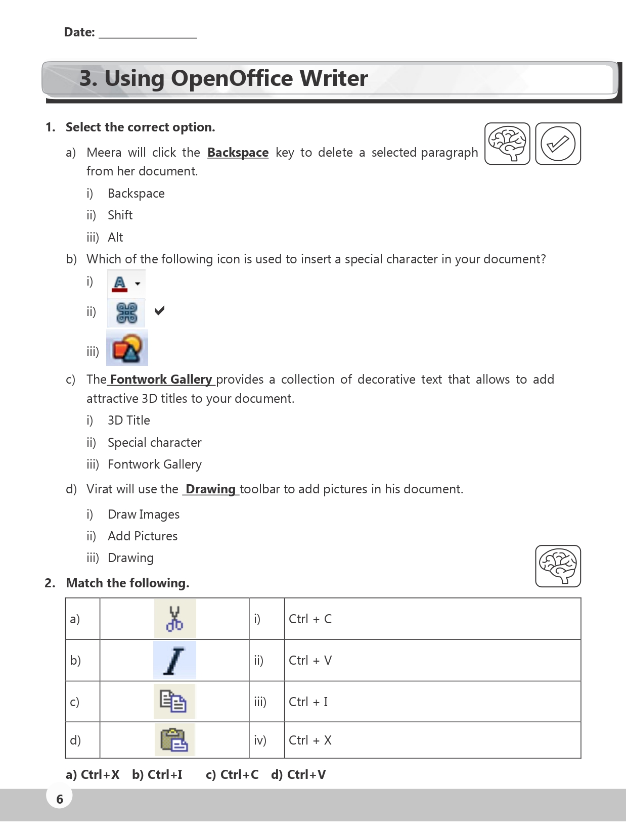 Computer : Ch.3 Using Open Office Writer W.B. Excersise