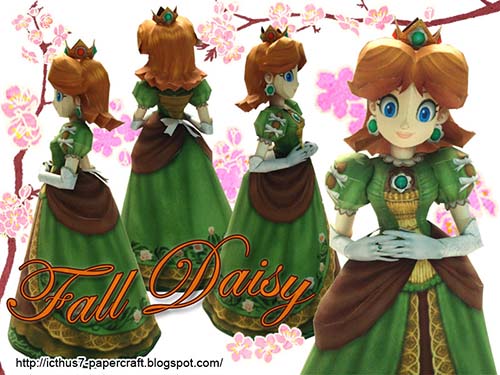 Super Mario: Princess Daisy Fall Season Papercraft | Paperized Crafts