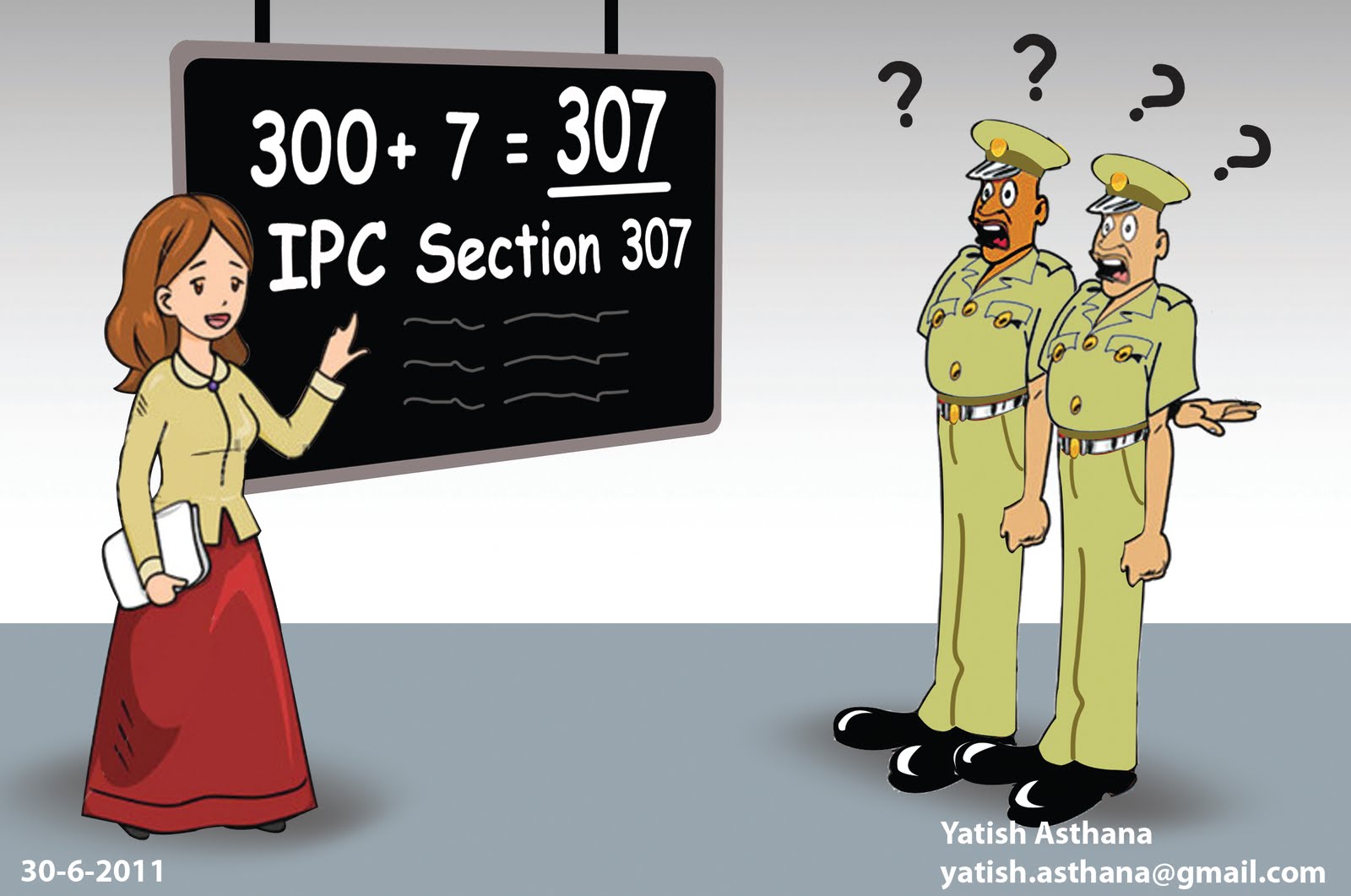 U.P. Police Law Training Illustration - ART OF YATISH ASTHANA