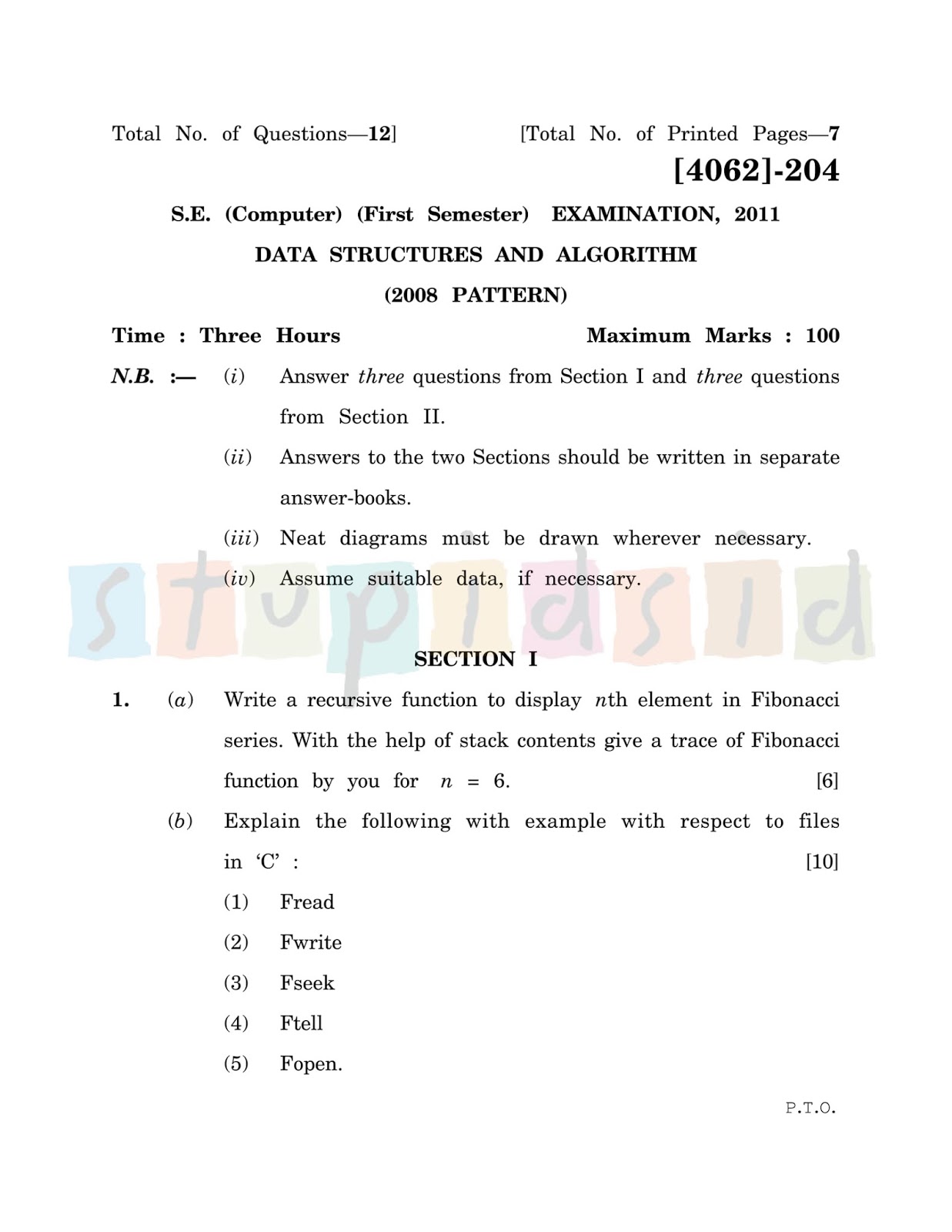 Deepalijawale Dsa Question Paper