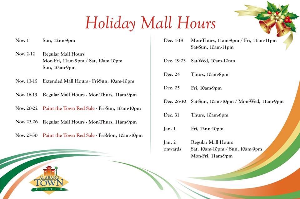Manila Shopper: Major Malls, Supermarkets & Theme Parks Holiday 2015 ...