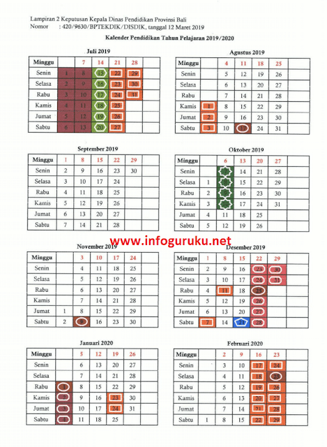 Kalender Pendidikan Tahun Ajaran 2019/2020 - Soal Siap