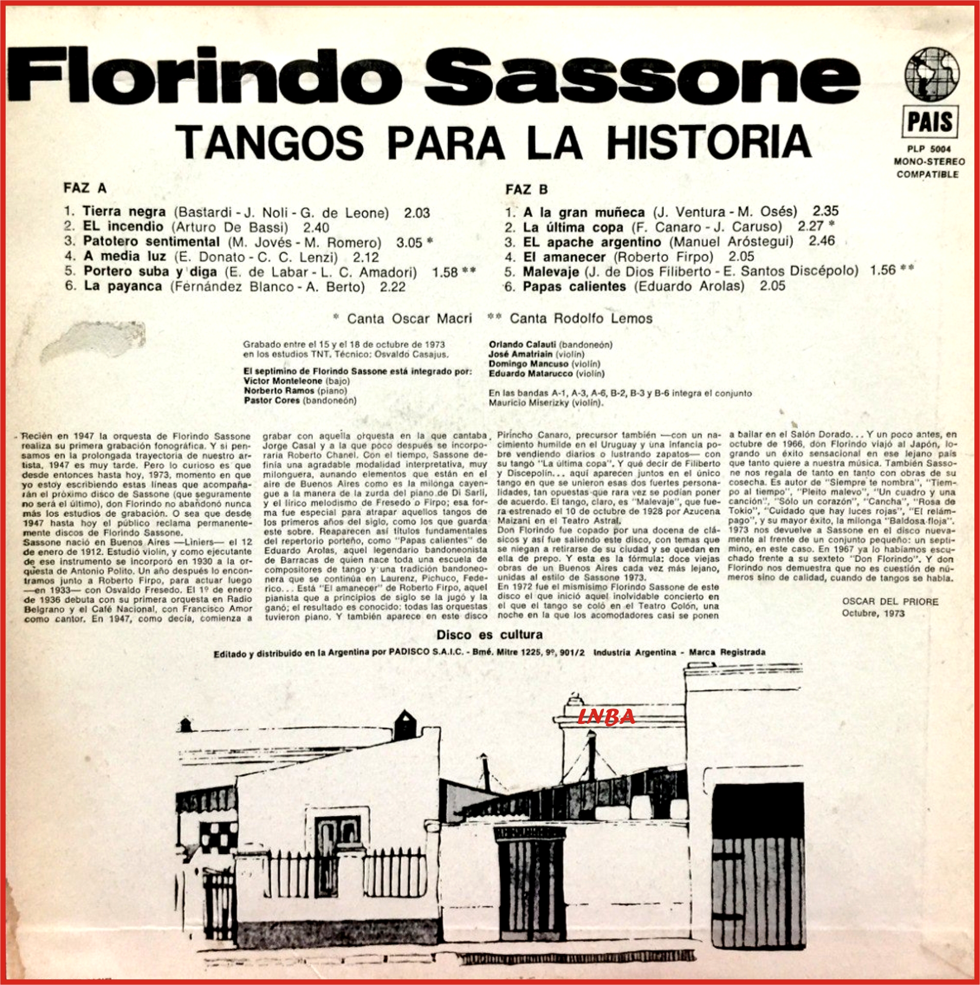 La nova Botica del Aleman.: Tango - Florindo Sassone - Tangos para la ...