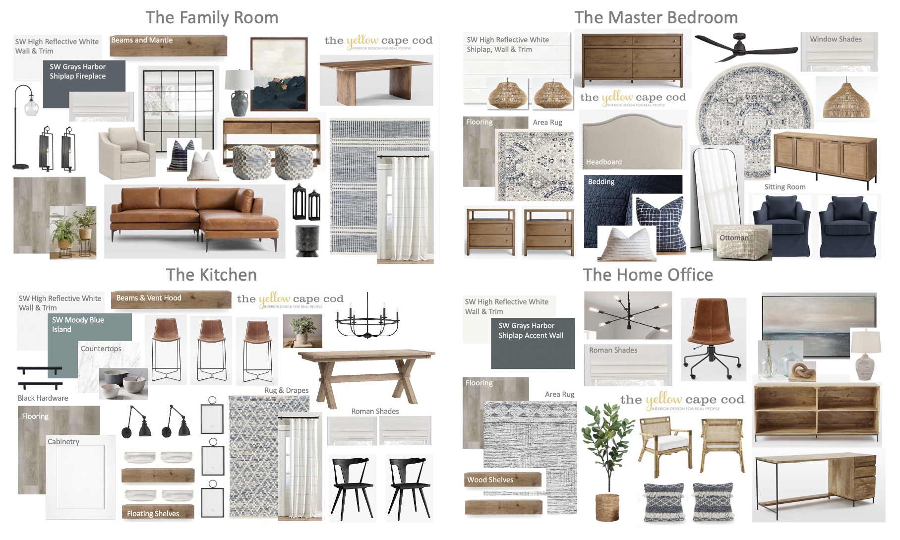 The Yellow Cape Cod: Modern Mid Century Home Office with Coastal Flavor