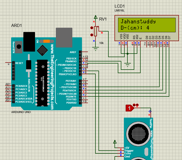 Ultrasonic Sensor and LCd