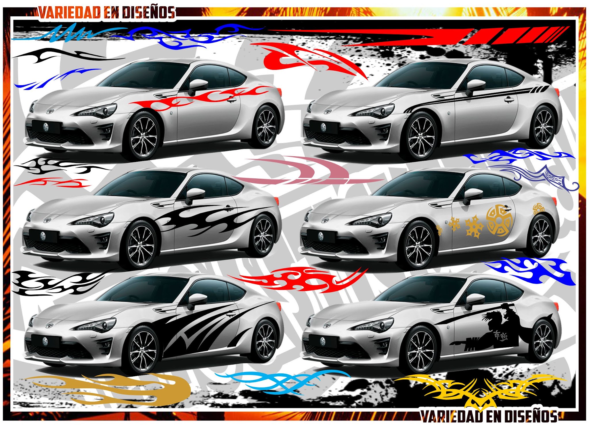 Franjas para autos Vectores para plotter de corte - LitoStickers