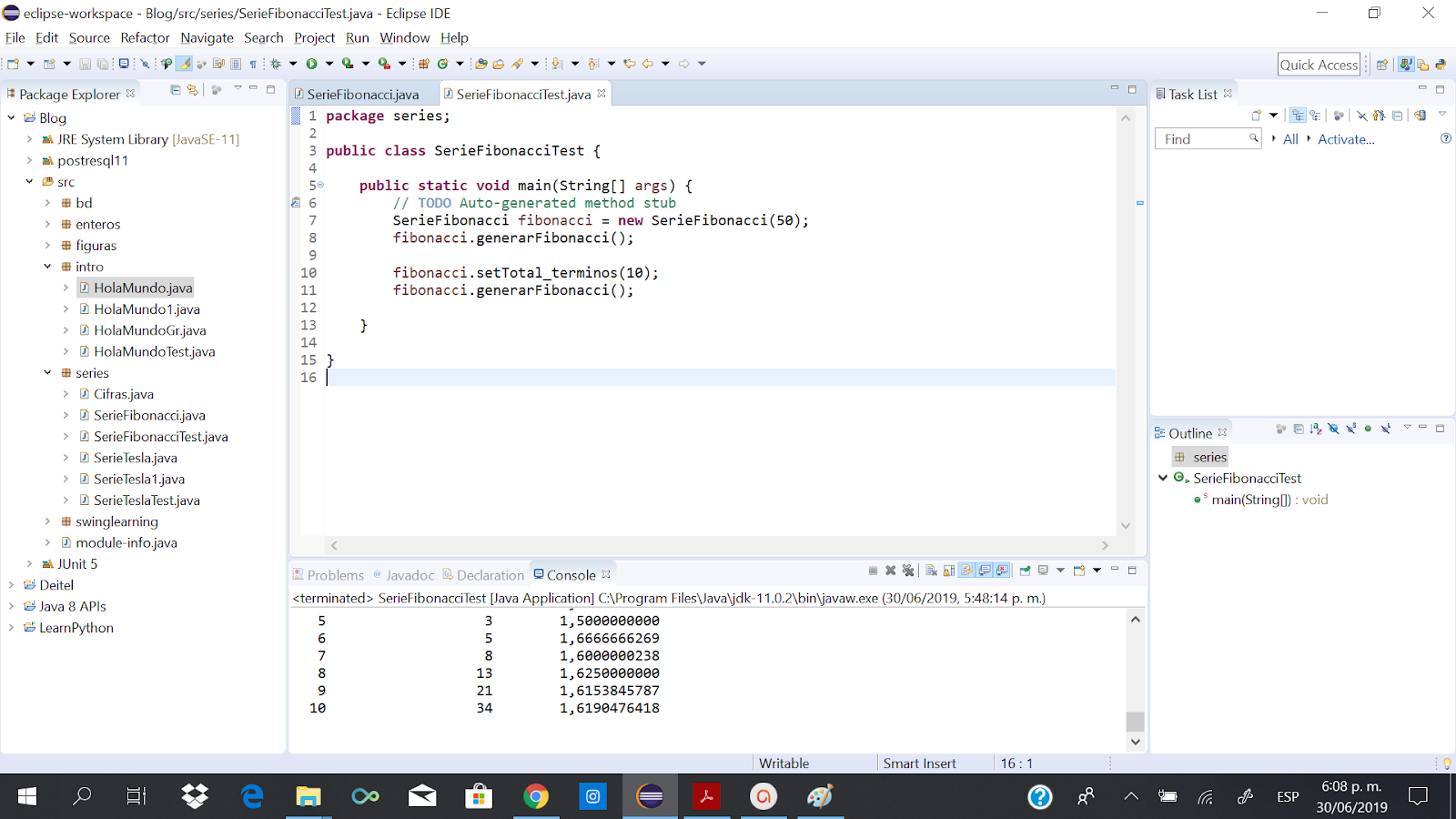 Calculando la Serie de Fibonacci con Java - Solución Iterativa