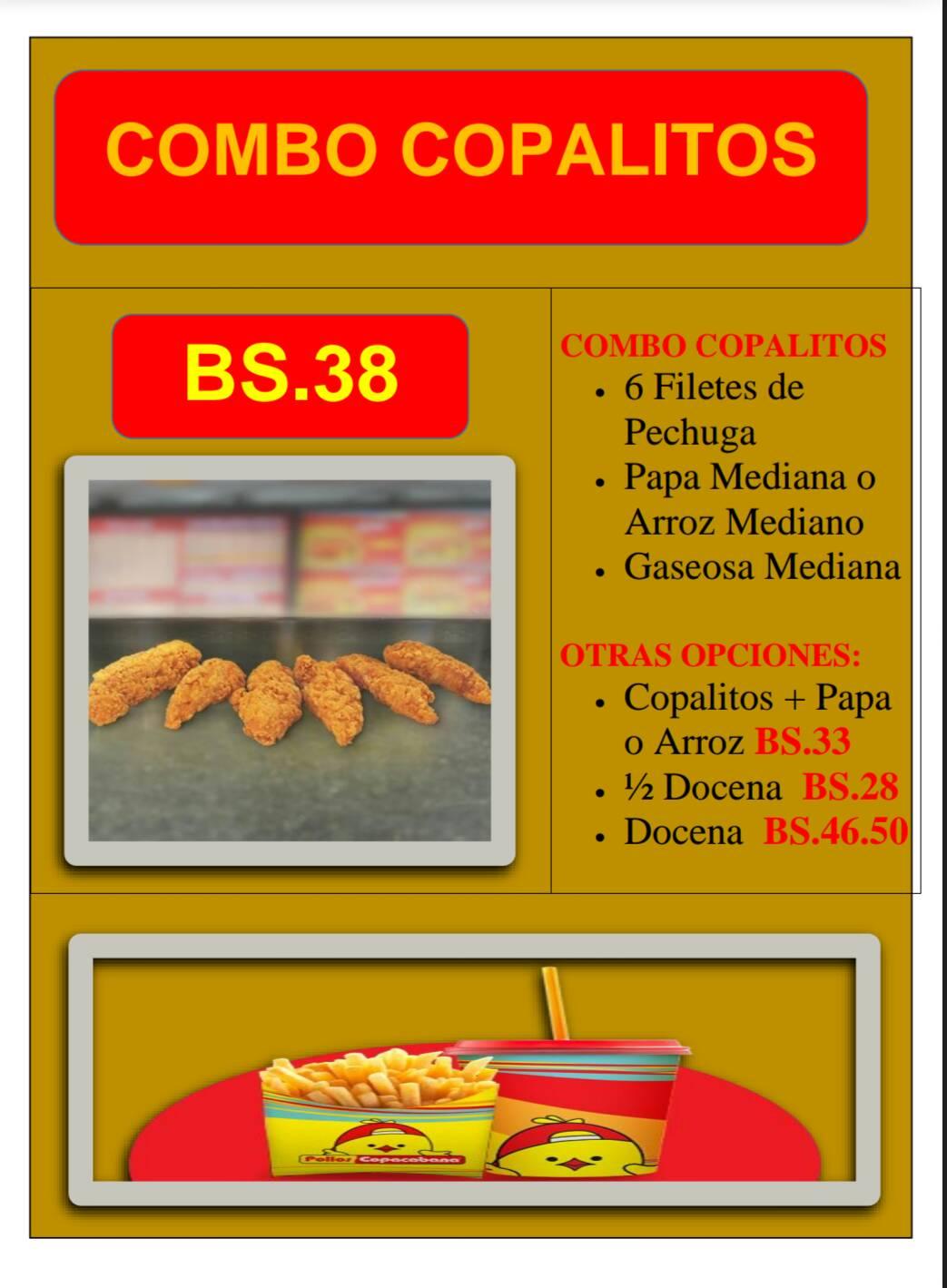 POLLOS COPACABANA : MENU -POLLOS