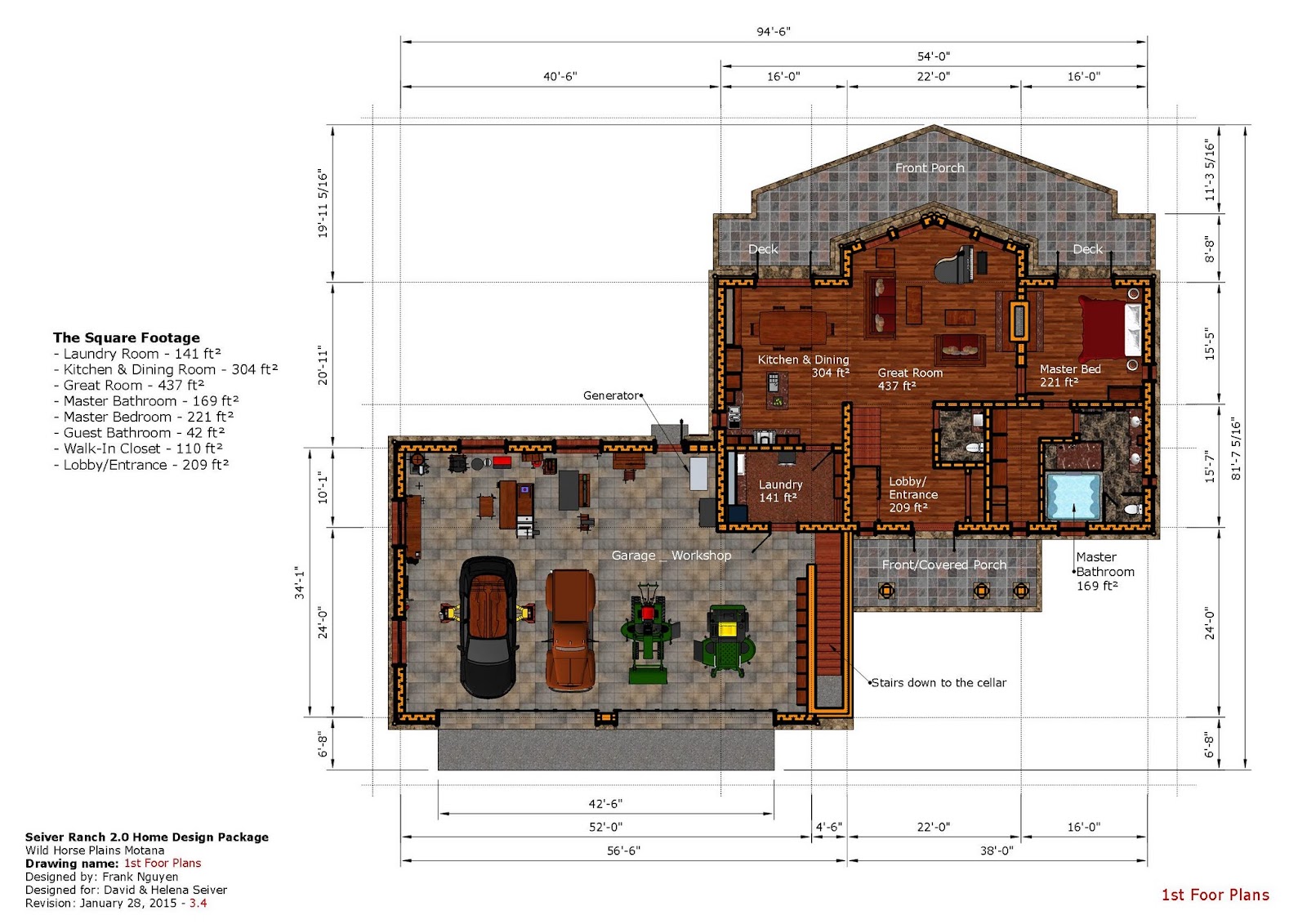 LH100 - Log House Plans - Log House Design - (in Montana)