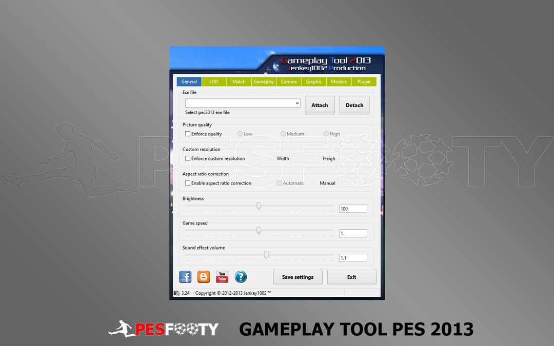PES 2013 TOOLS: Gameplay tool for PES 2013 (Support windows 10)