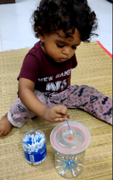 Posting Cotton Swabs Fine Motor Activity