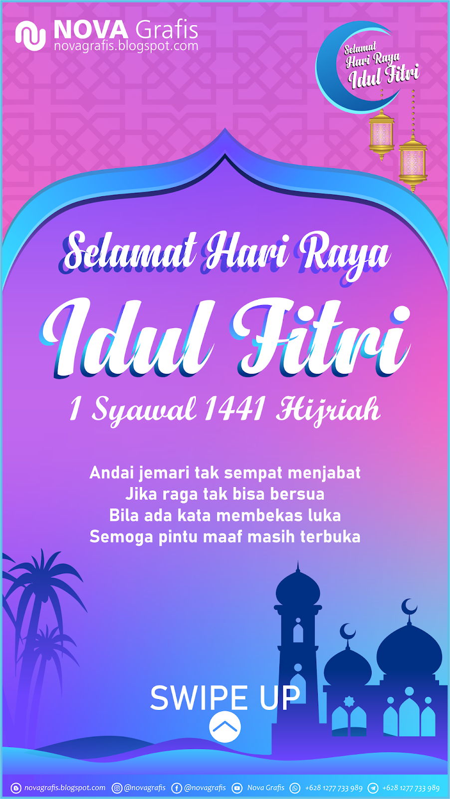 Ucapan Hari Raya Idul Fitri Simple, Greeting Card Ied Fitri Simple ...