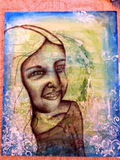 Hannah's Art : Mixed Media Self Portrait