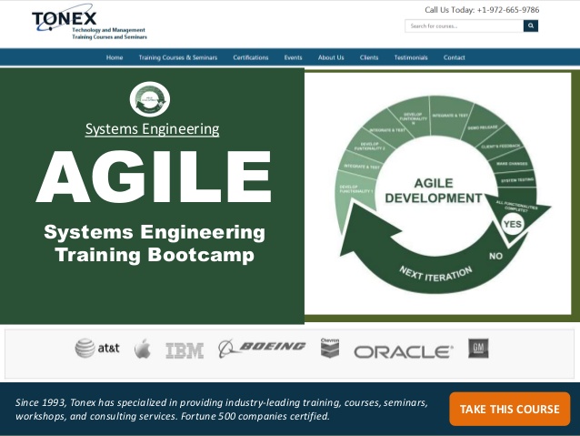 Agile systems engineering training bootcamp
