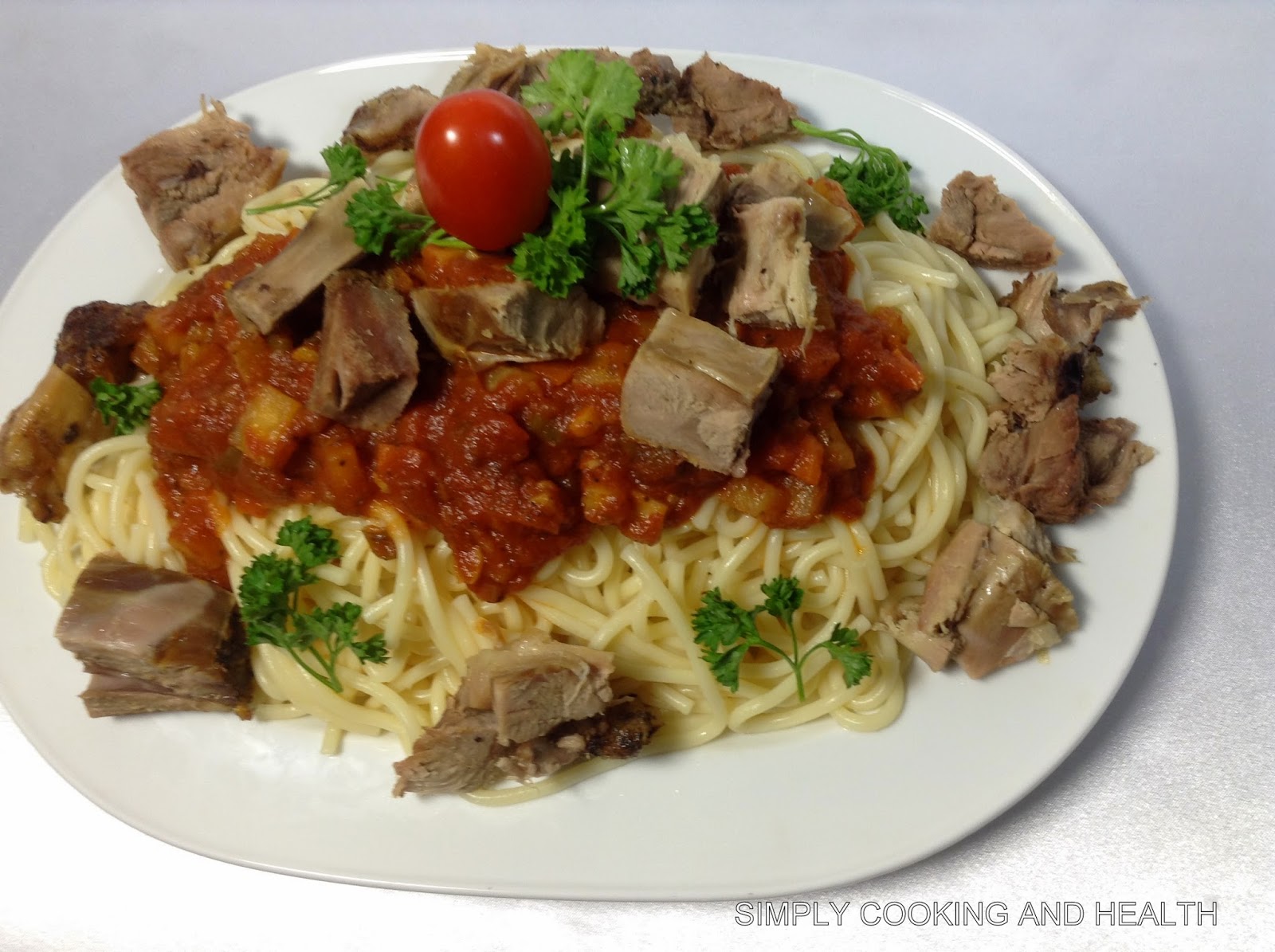 Simply Cooking and Health: Spaghetti with roast pork