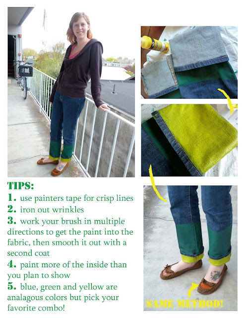 percent: colorblocked jeans diy