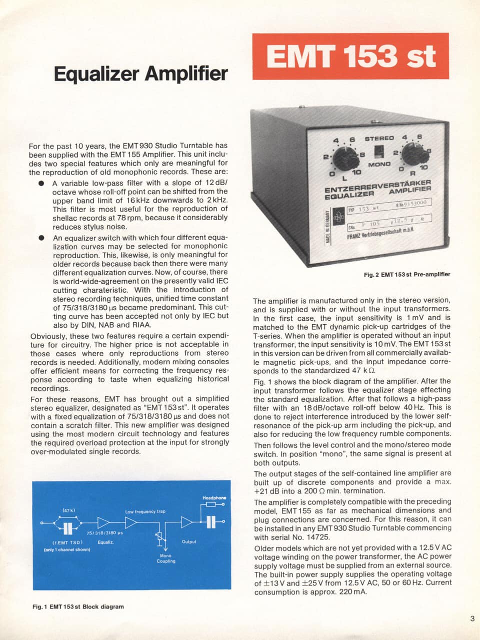 EMT 153ST PHONO EQUALIZER – Ultimate High-Fidelity