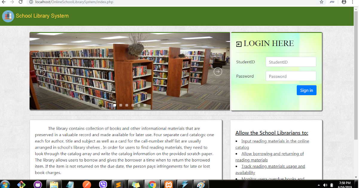 Online School Library System PHP/Mysqli(OOP)