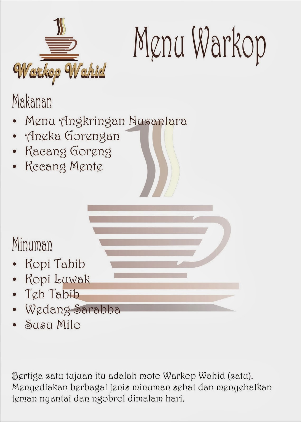 Warkop Wahid - Warung Kopi Ring Road Balikpapan: Menu Warkop Wahid