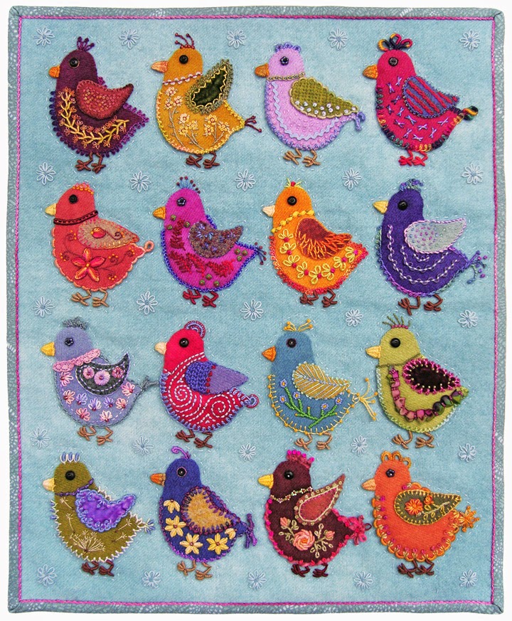 Beadlust: Finished "Chicks" Quilt (Sue Spargo Wool Applique)