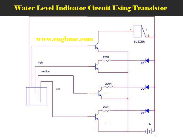 How To Make Water Level Indicator Circuit Using Transistor
