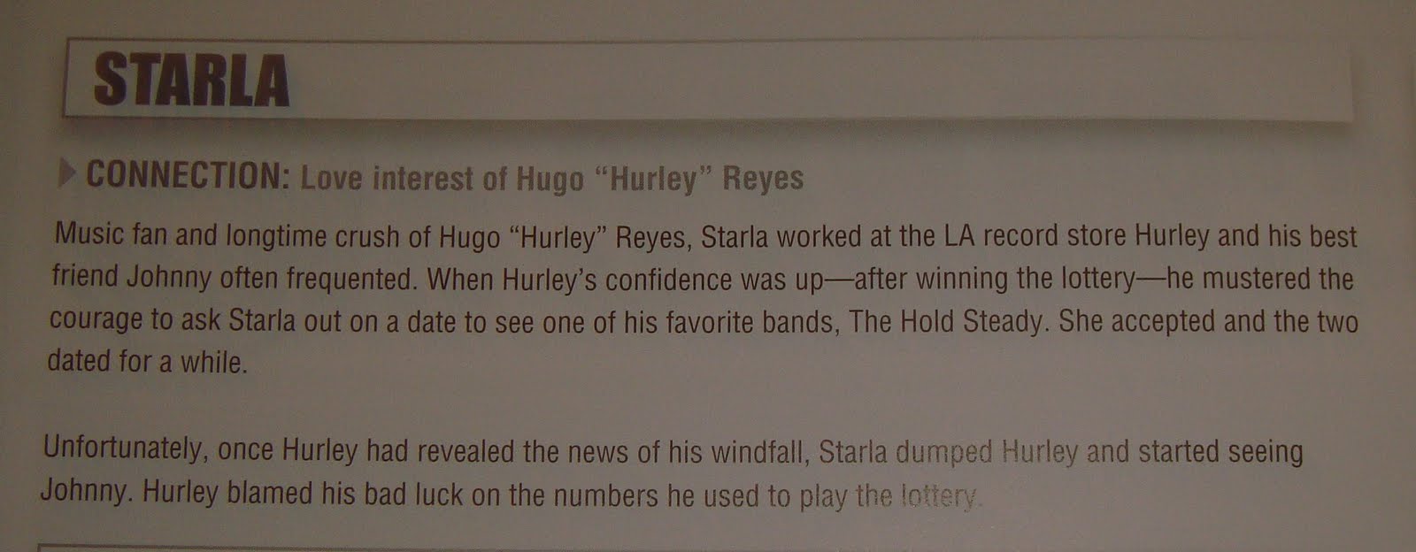 My Journey Through The LOST Encyclopedia: Starla