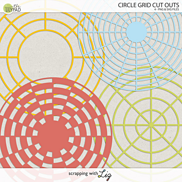 NEW Little Pieces, Circle Grid Templates and Cut Outs / Scrapping with Liz
