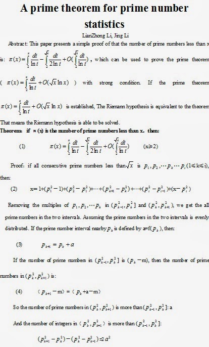 A prime theorem for prime number statistics