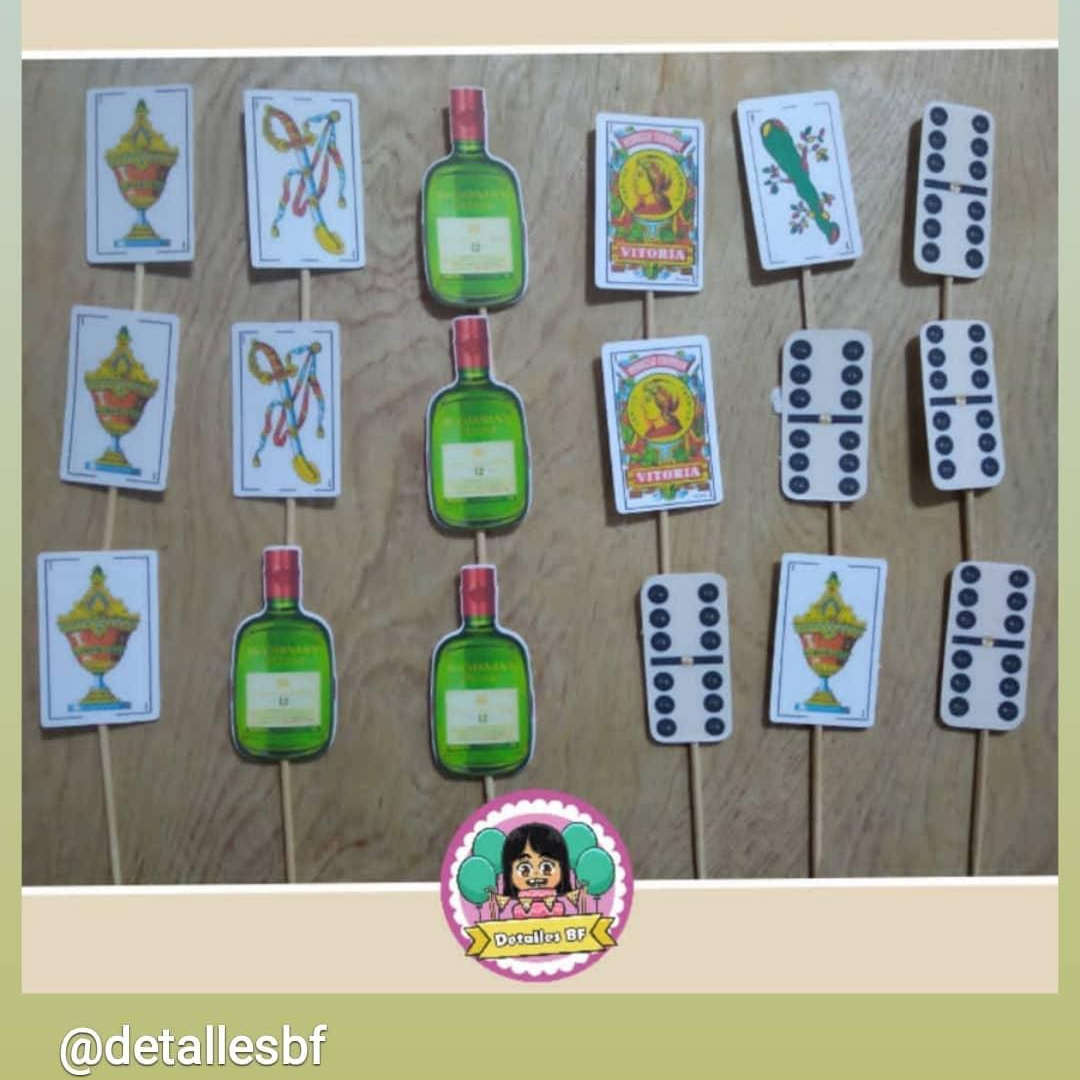 Mini Toppers Bebidas y Cartas - Mis Toppers Tus Toppers