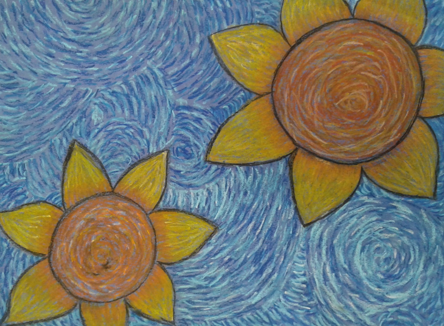 a faithful attempt: Van Gogh 'Sunflowers' meets 'Starry Night' in Oil ...