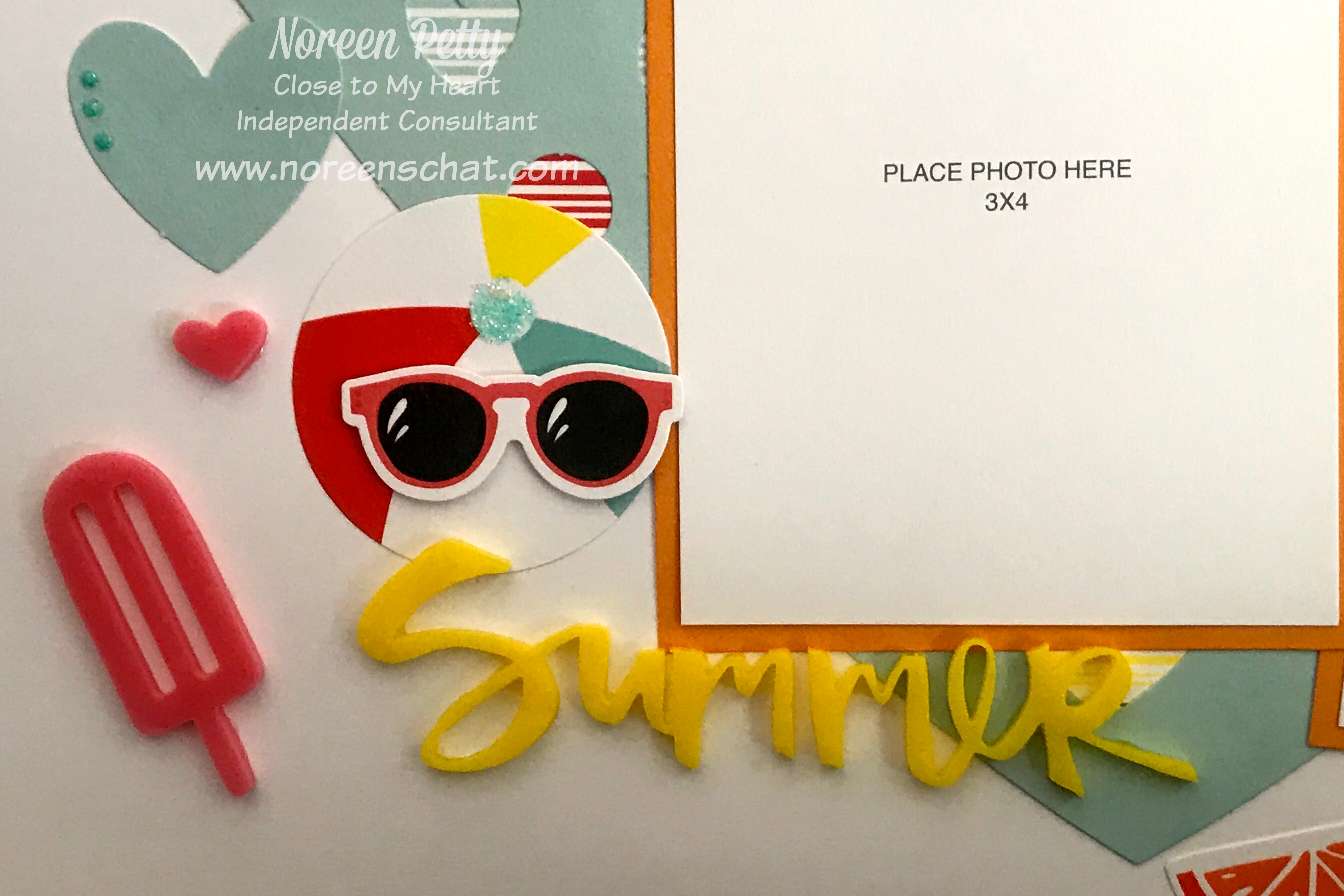 Noreen's Scrap N Chat: CTMH Summer Vibes Summer Hearts Scrapbook Layout