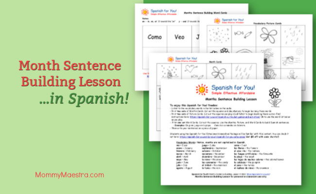 Mommy Maestra: Free Download: Months Sentence Building Lesson