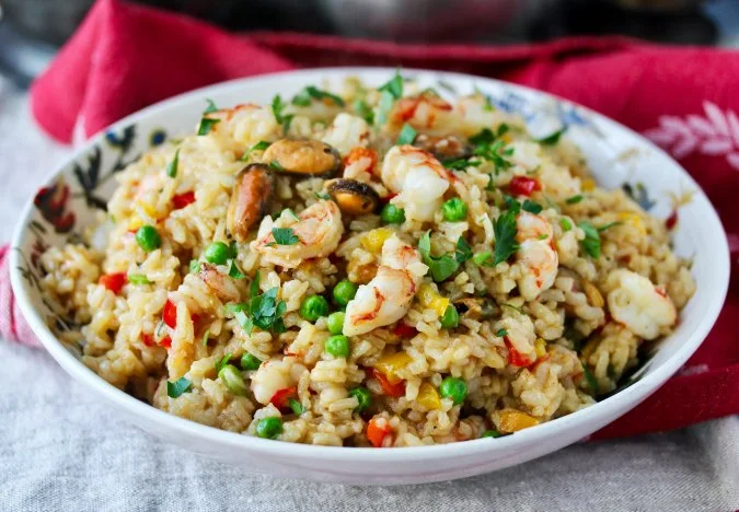 Greek Seafood Rice {Rizi me Thalassina} | Karen's Kitchen Stories
