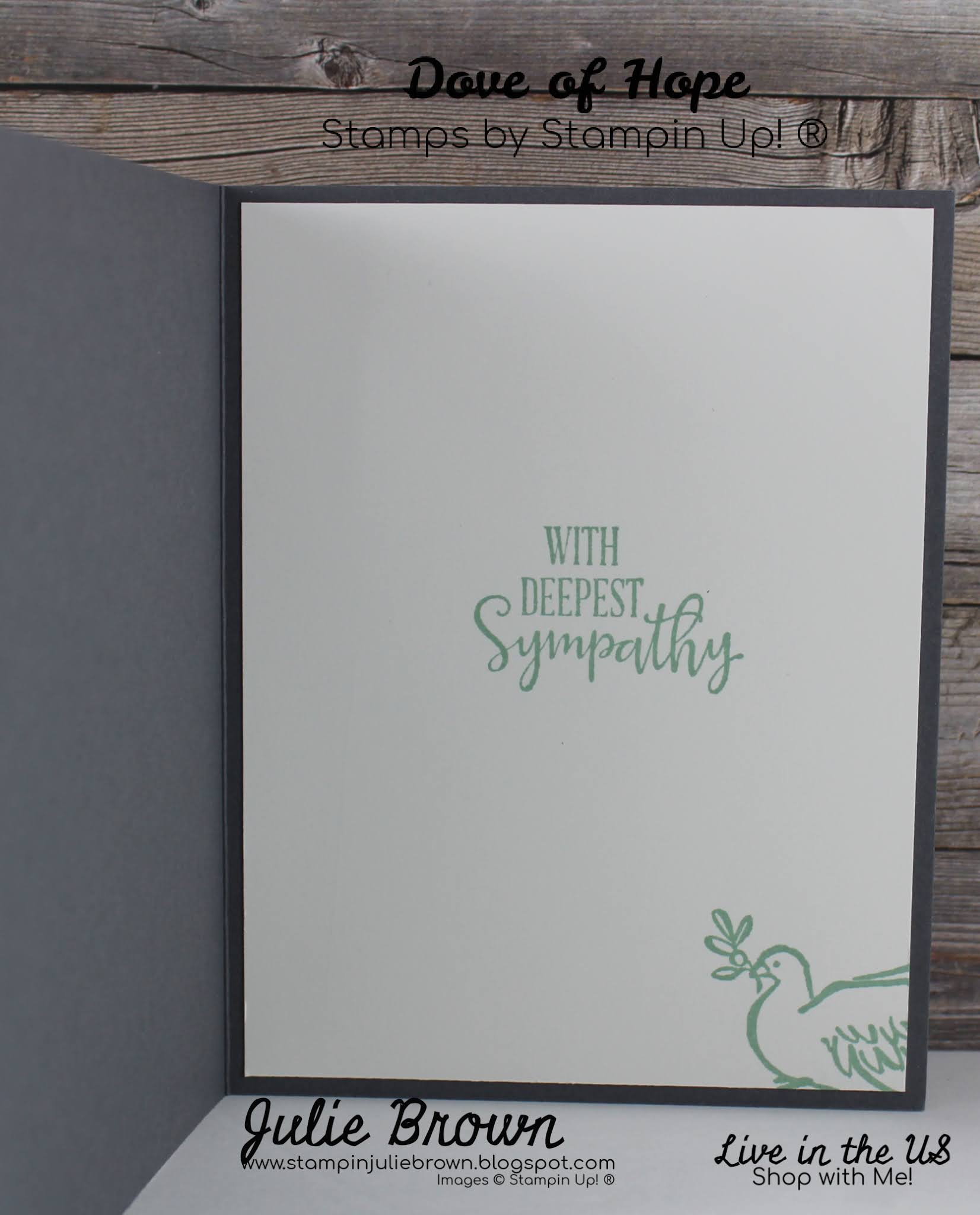 Julie's Creative Stamping: Dove of Hope "Sympathy" card