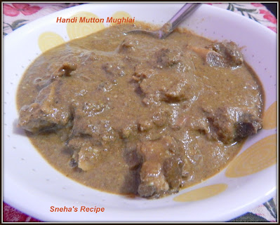 Handi Mutton Mughlai#SundayFunday - Sneha's Recipe