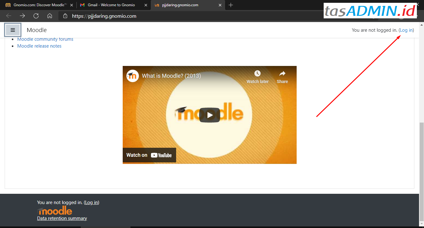 Membuat Website PJJ Daring Hosting Moodle Gratis GNOMIO - tasADMIN