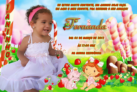DKK Fotomontagens: Moranguinho Baby Fernanda 1 Aninho