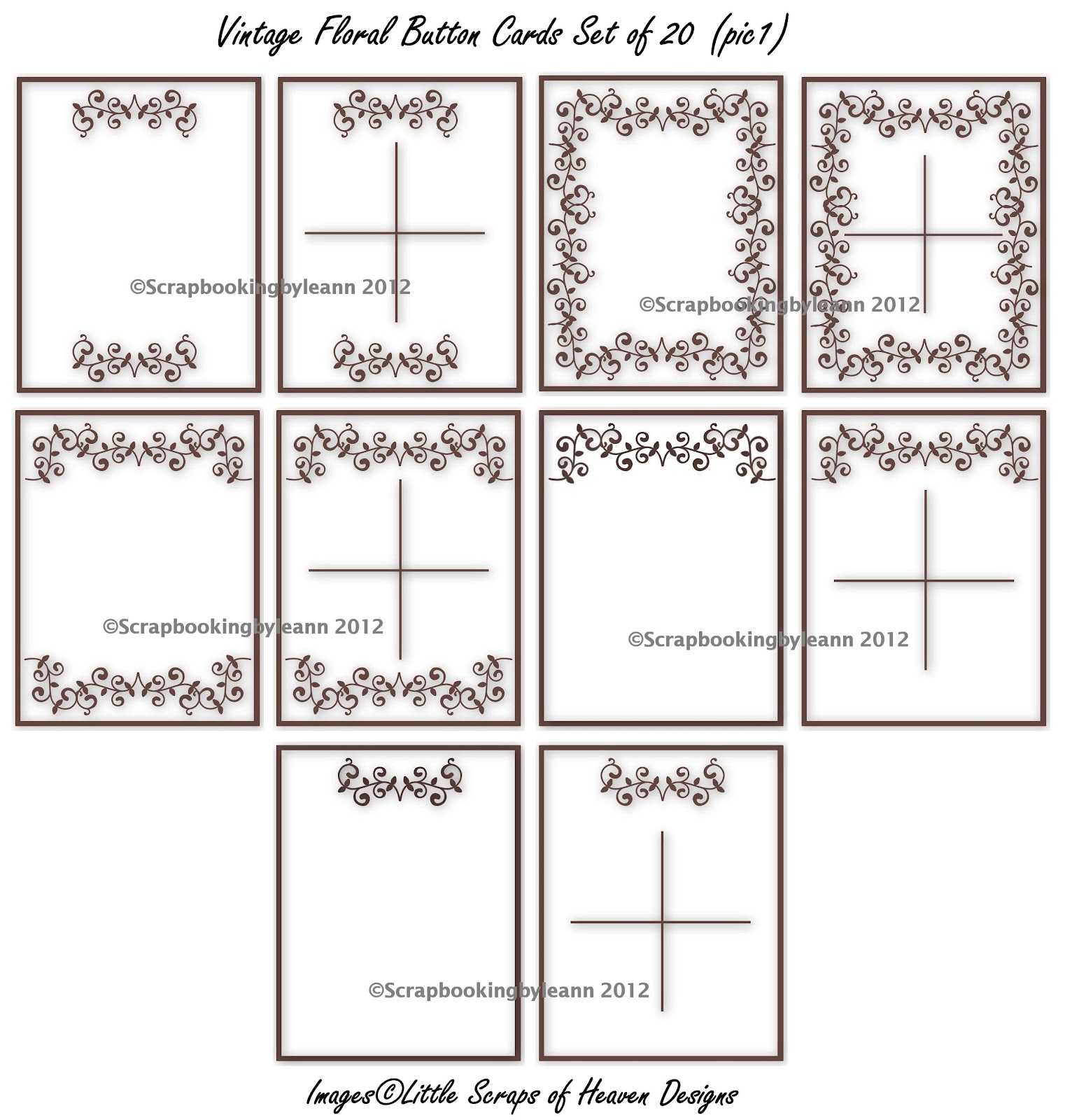 Scrapbookingbyleann Designs: Printable Vintage Floral Buttons Cards