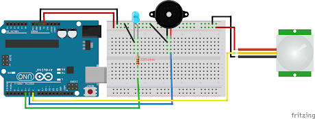 Arduino detect a hand gesture by using PIR sensor (hc-sr501).