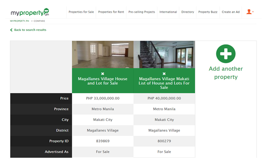 MyProperty.ph unveils new feature for comparing real estate listings ...