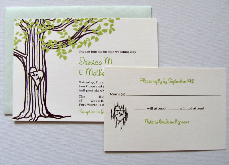 Damask Wedding Invitations: Tree Wedding Invitations