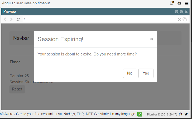Angular User Session Timeout example step by step