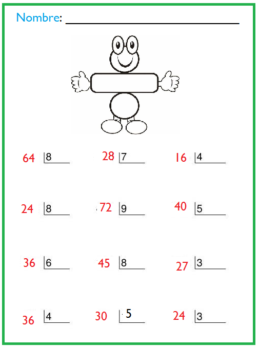 Ficha De Divisiones Sencillas 212