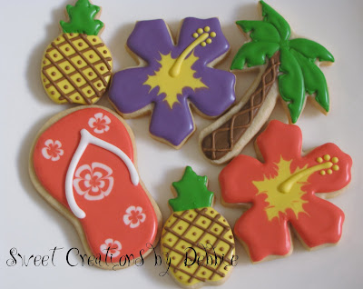 Sweet Creations by Debbie: Hawaiian Luau-Themed Cookies